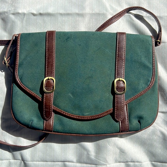 None | Bags | Forest Green Faux Leather Satchel Bag | Poshmark